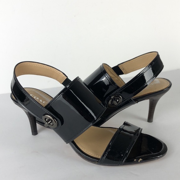 Coach | Shoes | Coach Marla Black Slingback Dress Heels 65 | Poshmark